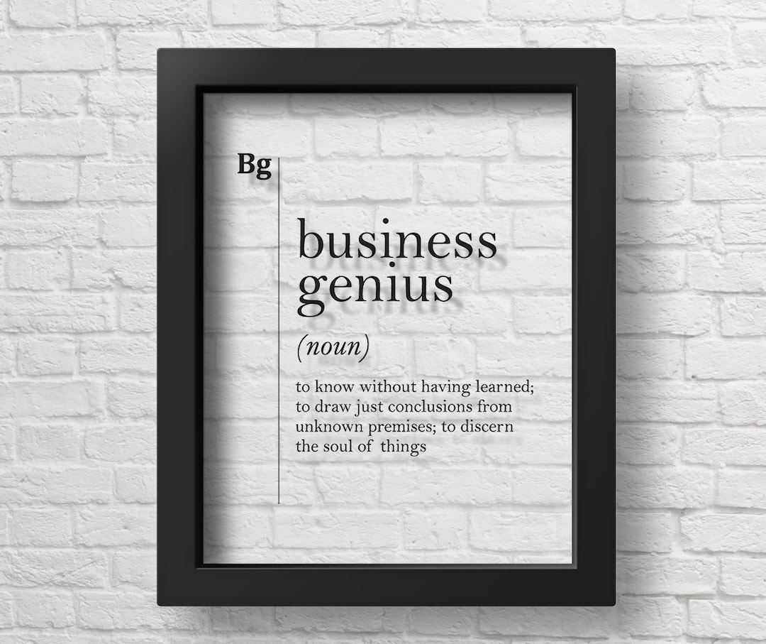 TRANSPARENT Business Genius Definition Poster, Businessman Gift ...