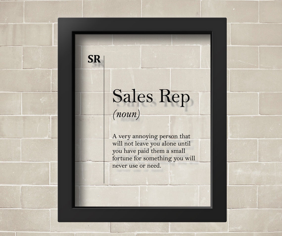 TRANSPARENT Sales Rep Definition Poster, Sales Representative Print ...