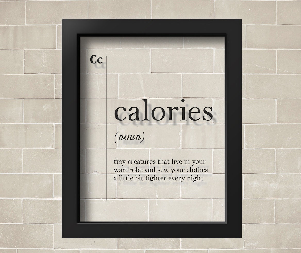 TRANSPARENT Calories Print Funny Kitchen Wall Art Kitchen - Etsy