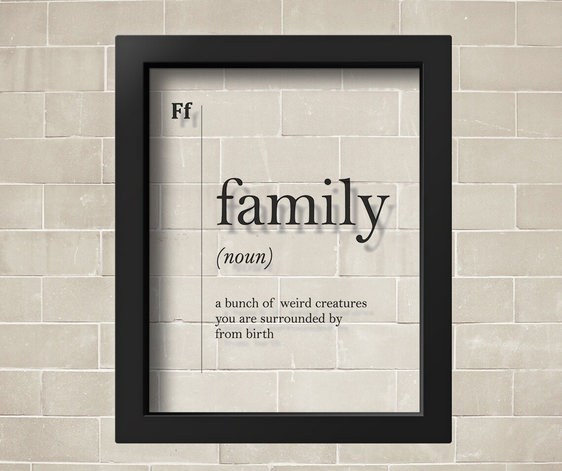 TRANSPARENT Family Definition Art Family Wall Art Funny Home Wall Art ...