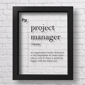 TRANSPARENT Project Manager Definition Print Gift for Coworker Boss ...