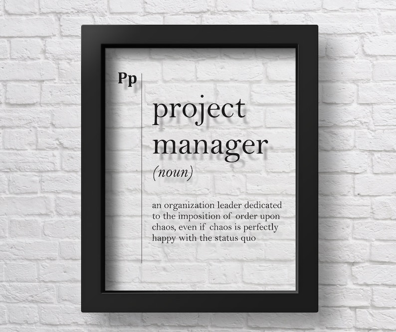TRANSPARENT Project Manager Definition Print Gift for Coworker Boss ...