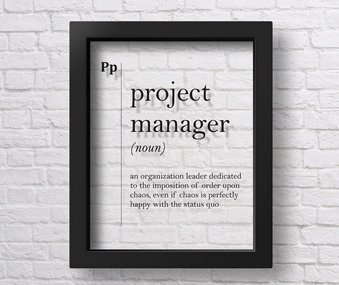 TRANSPARENT Project Manager Definition Print Gift for Coworker Boss ...