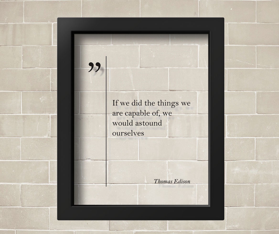 TRANSPARENT Thomas A. Edison Quote Motivational Wall Art - Etsy