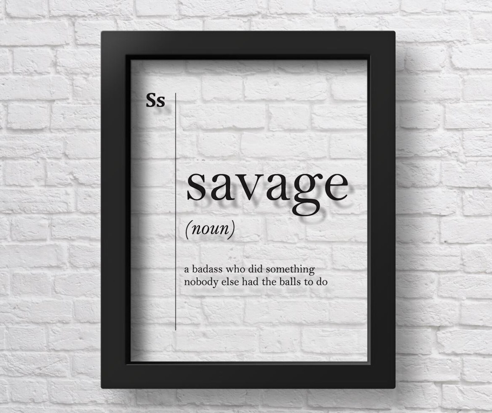 TRANSPARENT Savage Definition Print Dorm Wall Decor Office Decor Funny ...