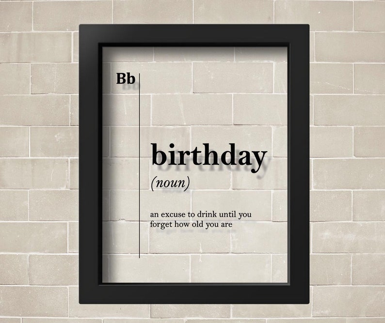 Transparent Birthday Definition Print Birthday Gift Ideas Gift for ...