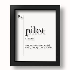 TRANSPARENT Pilot Funny Definition Print Pilot Gift Coworker Gift ...