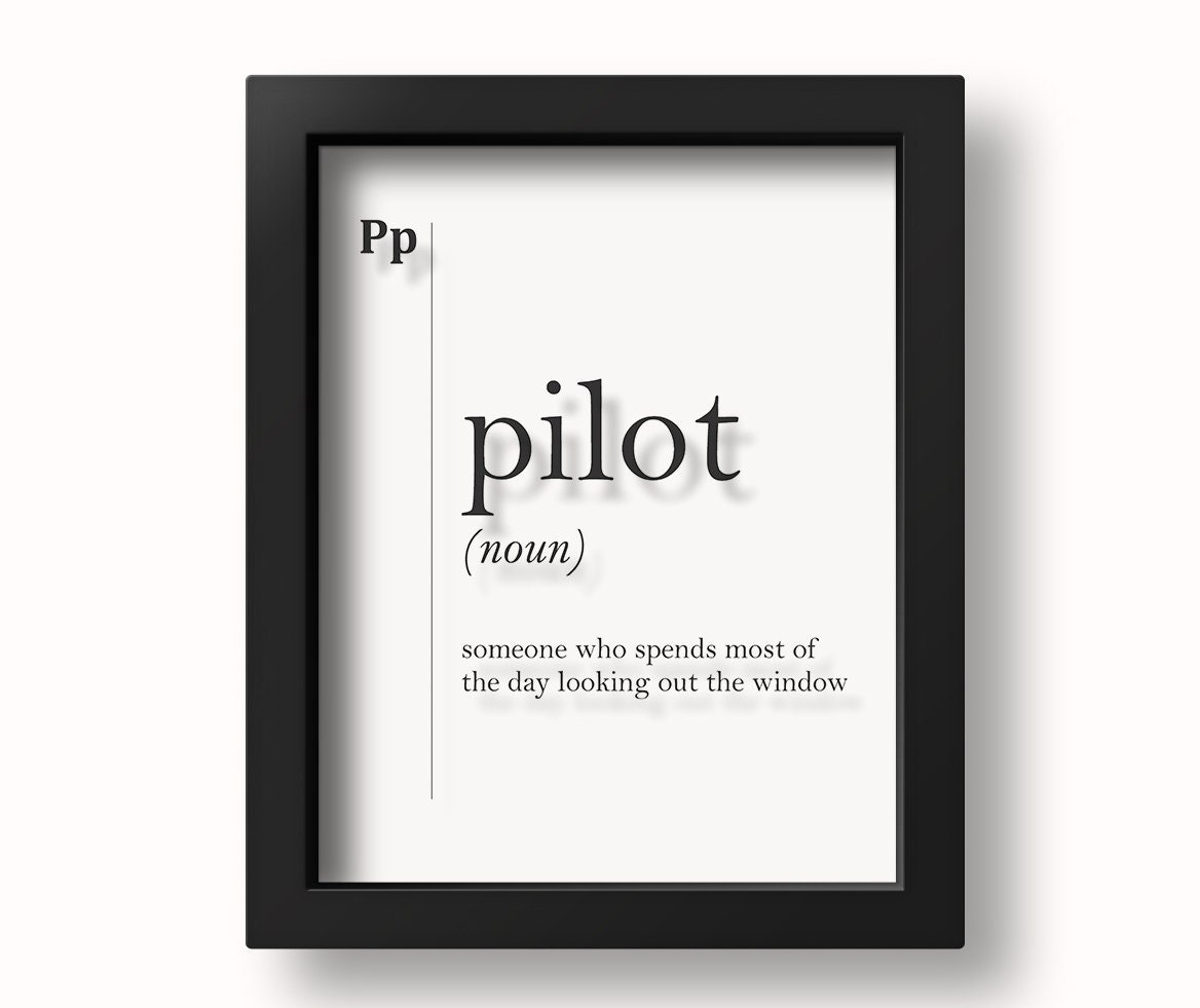 TRANSPARENT Pilot Funny Definition Print Pilot Gift Coworker - Etsy