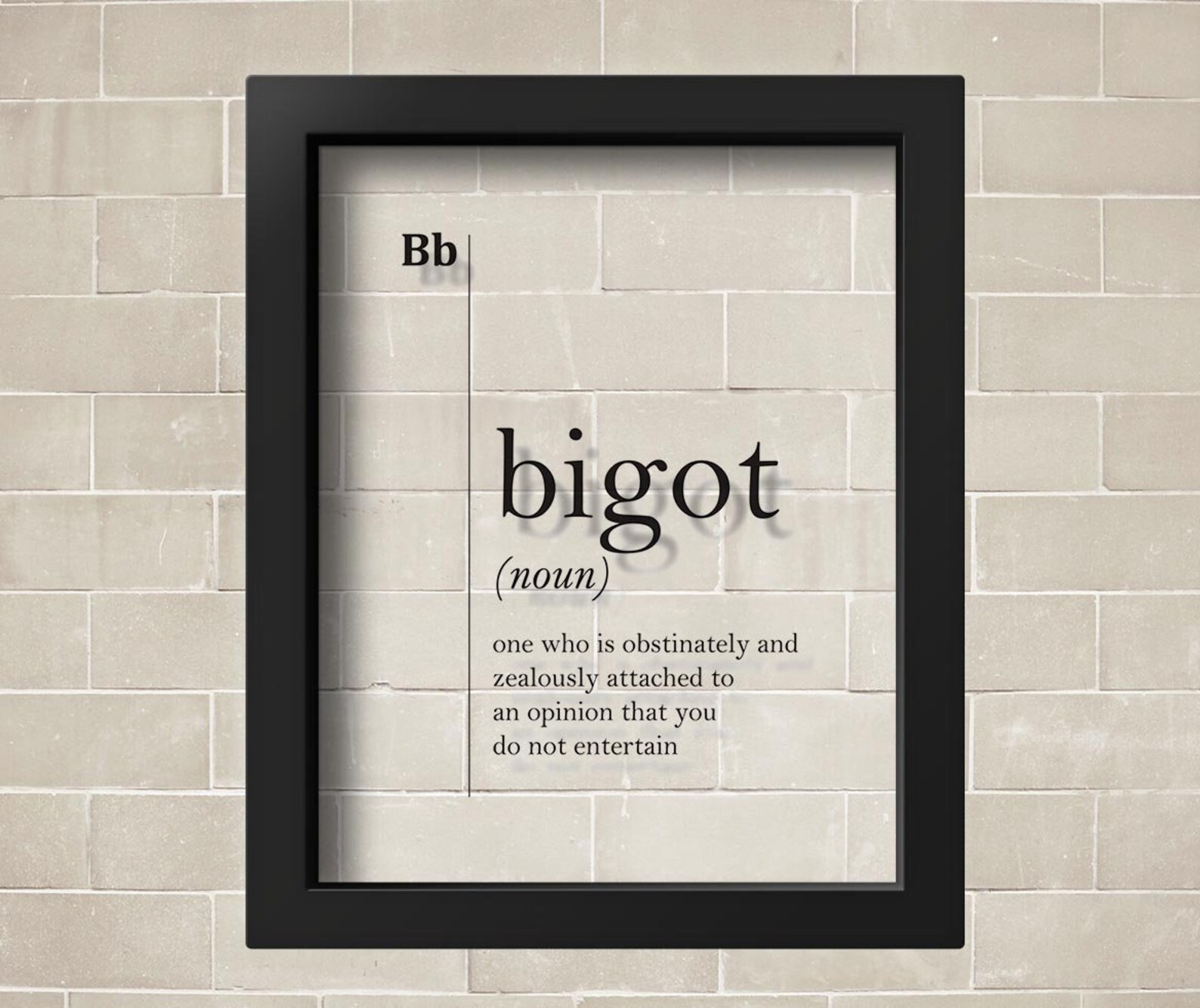 TRANSPARENT Bigot Definition Print Funny Posters Dorm Wall Decor ...