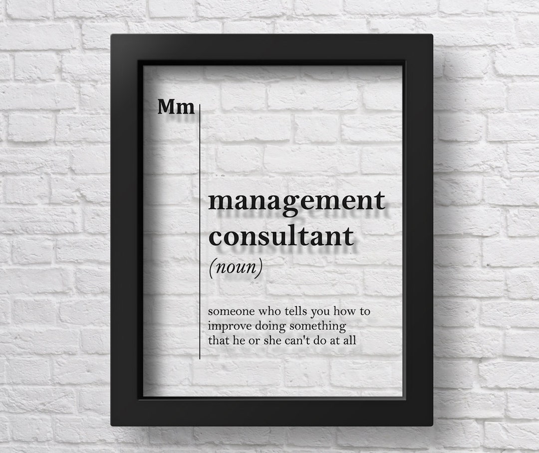 TRANSPARENT Management Consultant Definition Print Gift for Manager ...