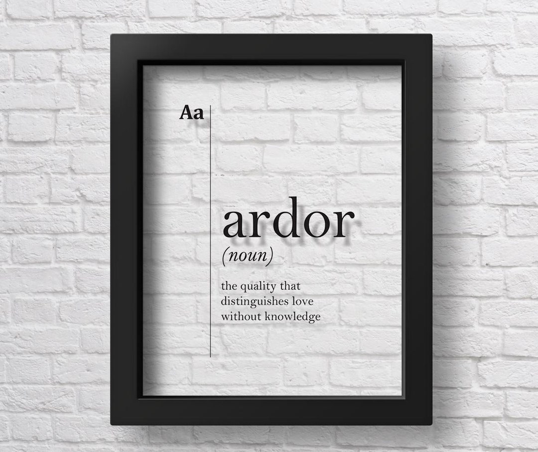 TRANSPARENT Ardor Definition Poster Romantic Wall Art Love Boyfriend ...
