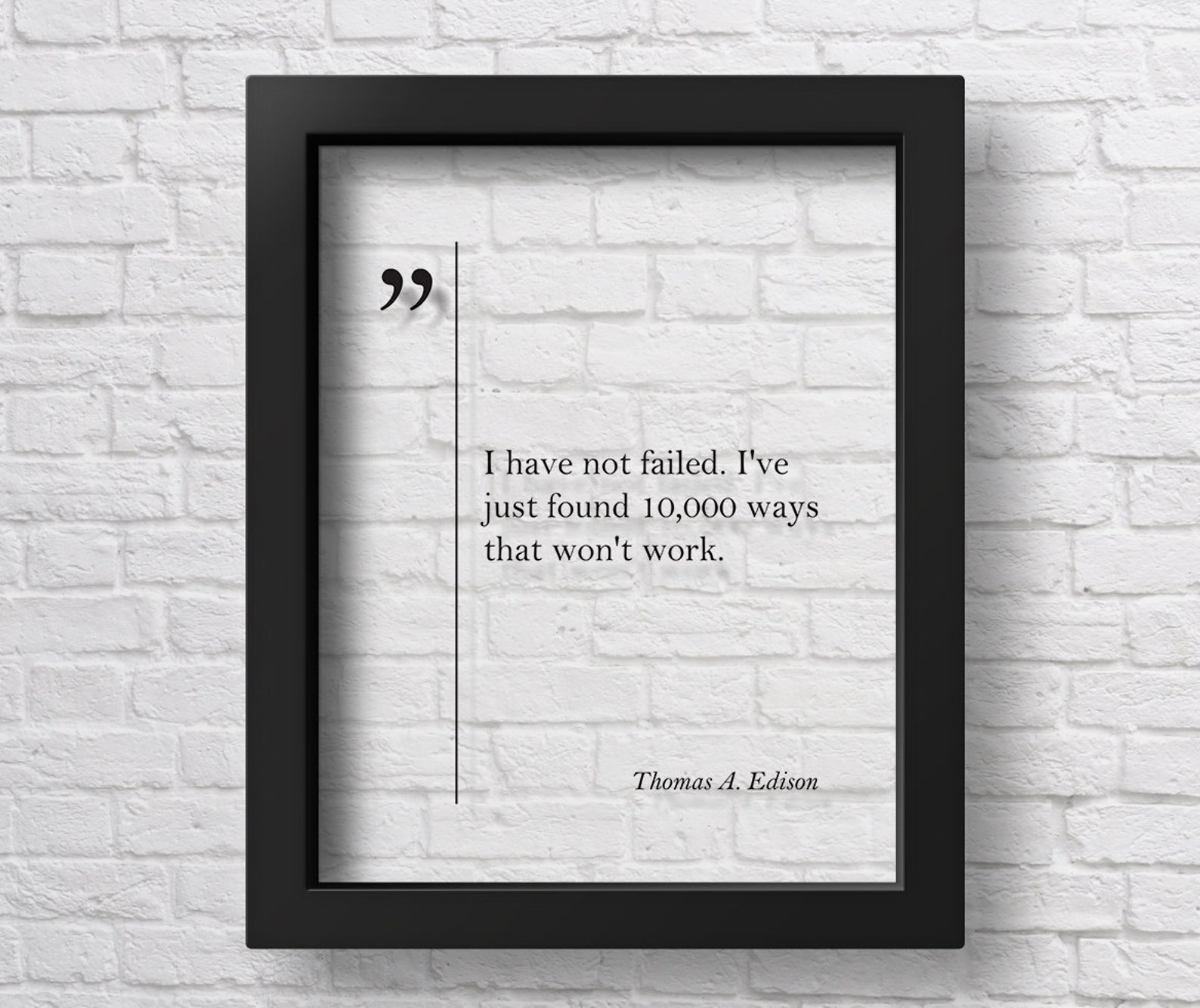 TRANSPARENT Thomas A. Edison Quote Motivational Wall Art | Etsy