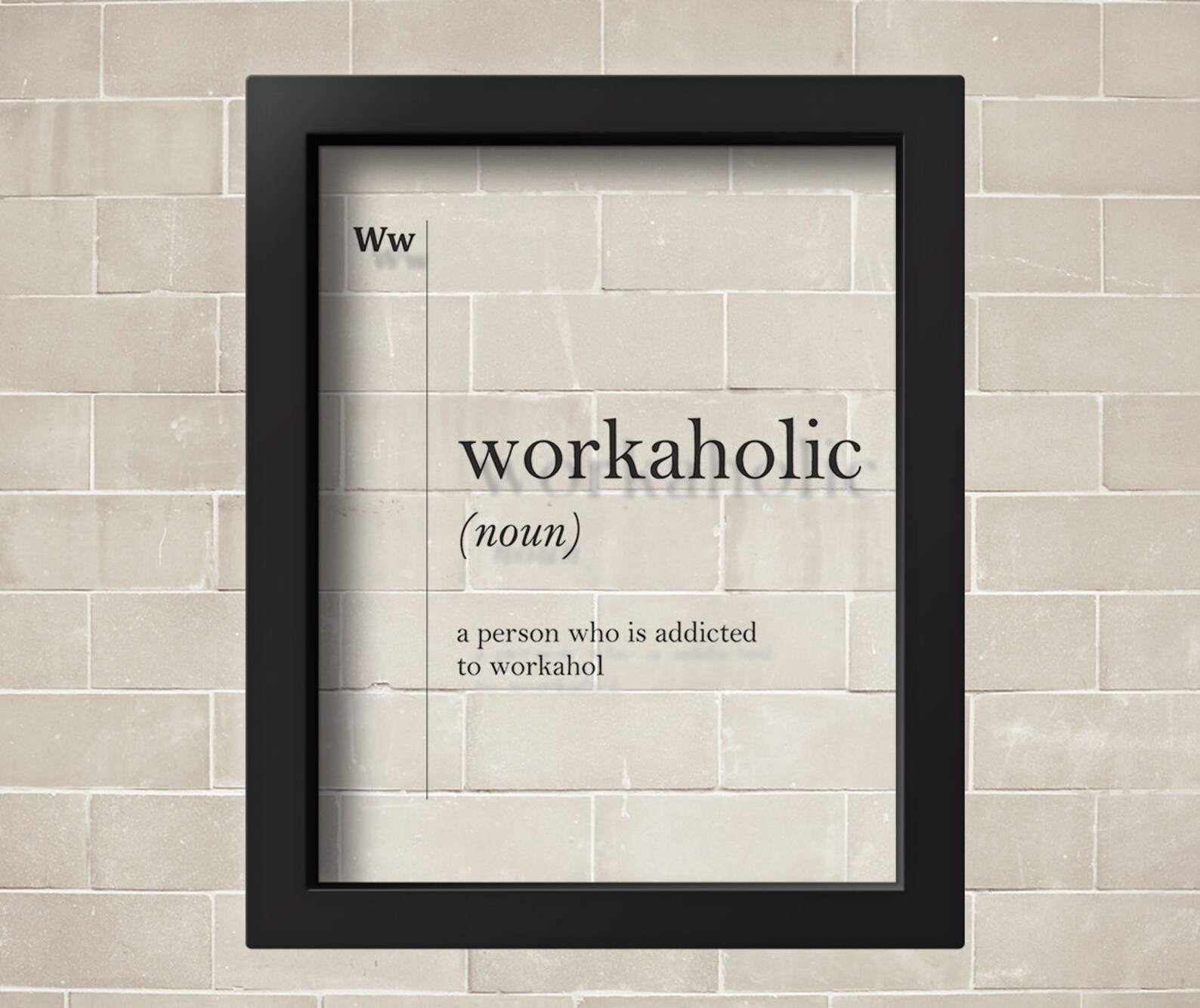 TRANSPARENT Workaholic Definition Print Coworker Gift for Boss Business ...