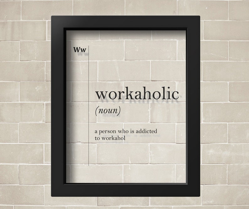 TRANSPARENT Workaholic Definition Print Coworker Gift for Boss Business ...