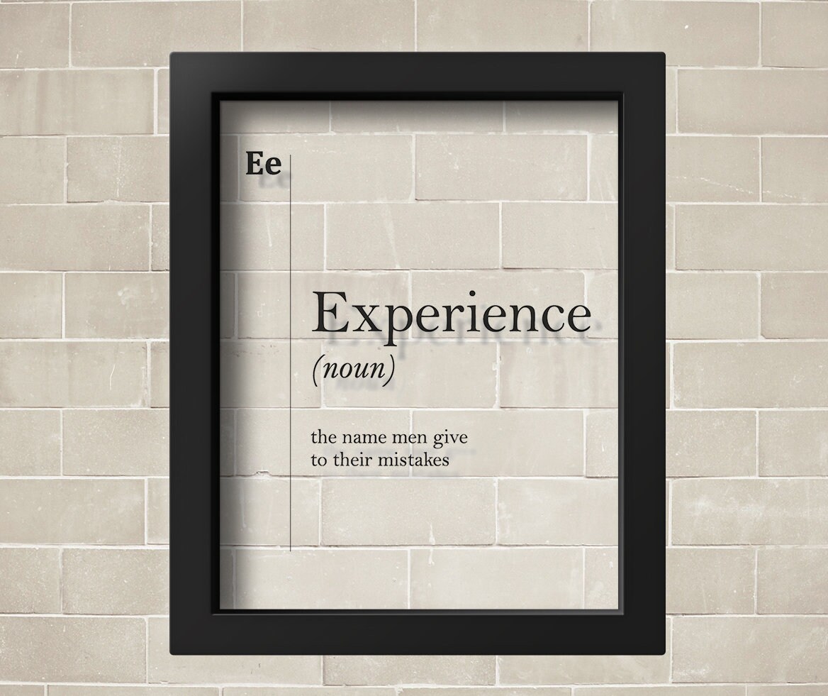 TRANSPARENT Experience Definition Print Boyfriend Gift Unique Gift for ...