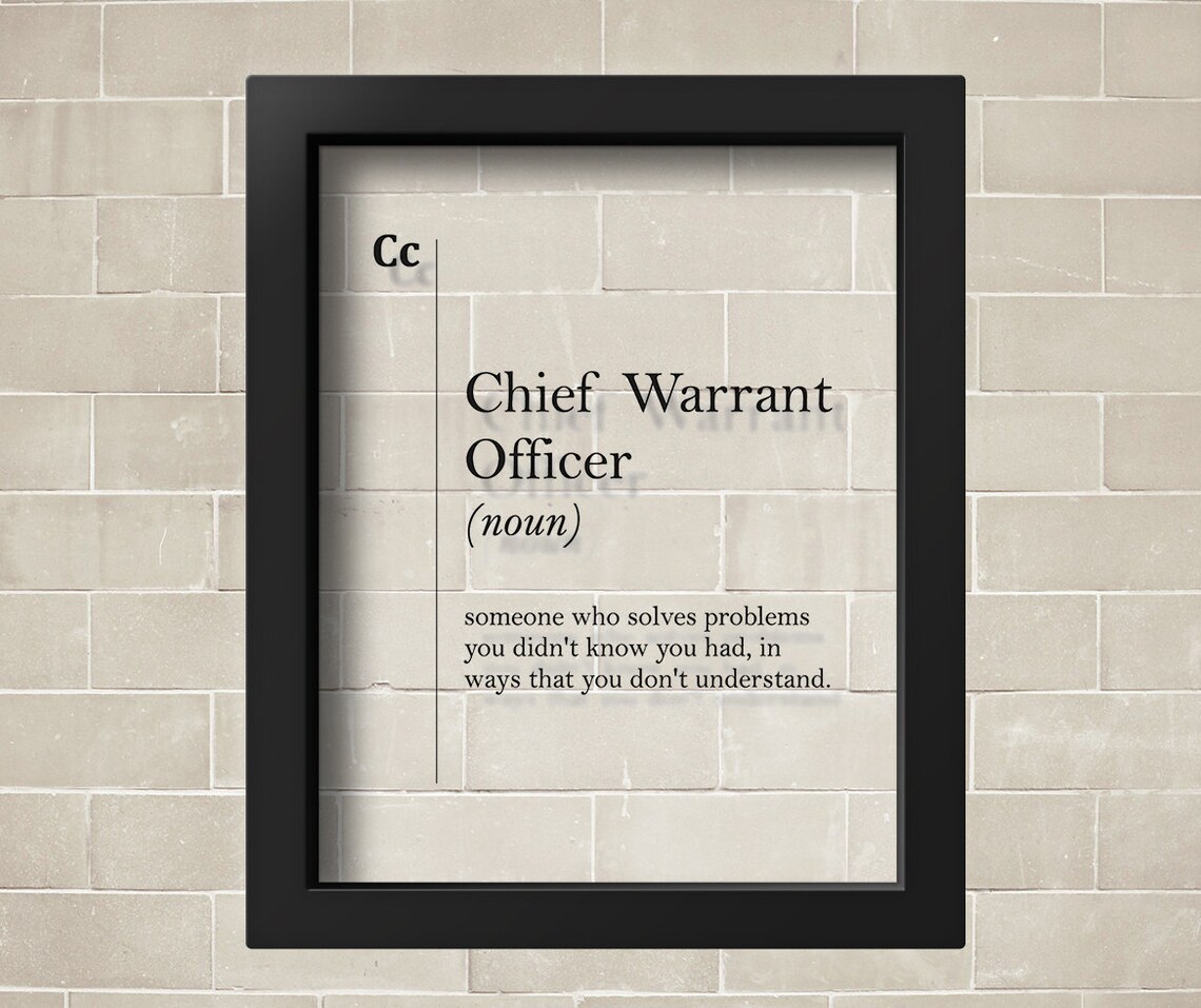 TRANSPARENT Chief Warrant Officer Definition Poster, Chief Warrant ...