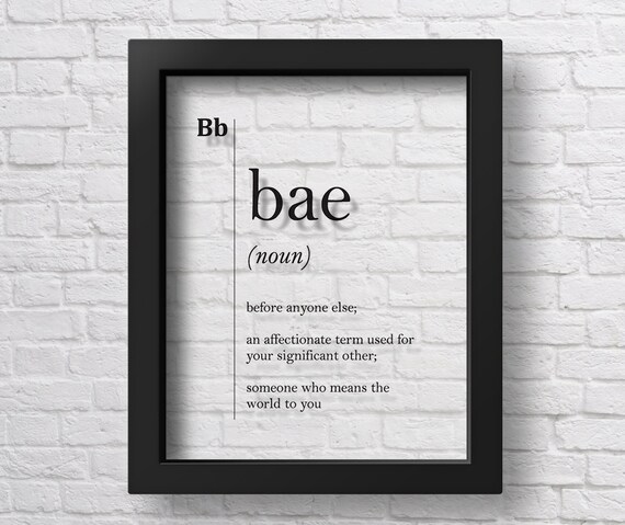 TRANSPARENT Bae Definition Print Boyfriend Gift Girlfriend | Etsy