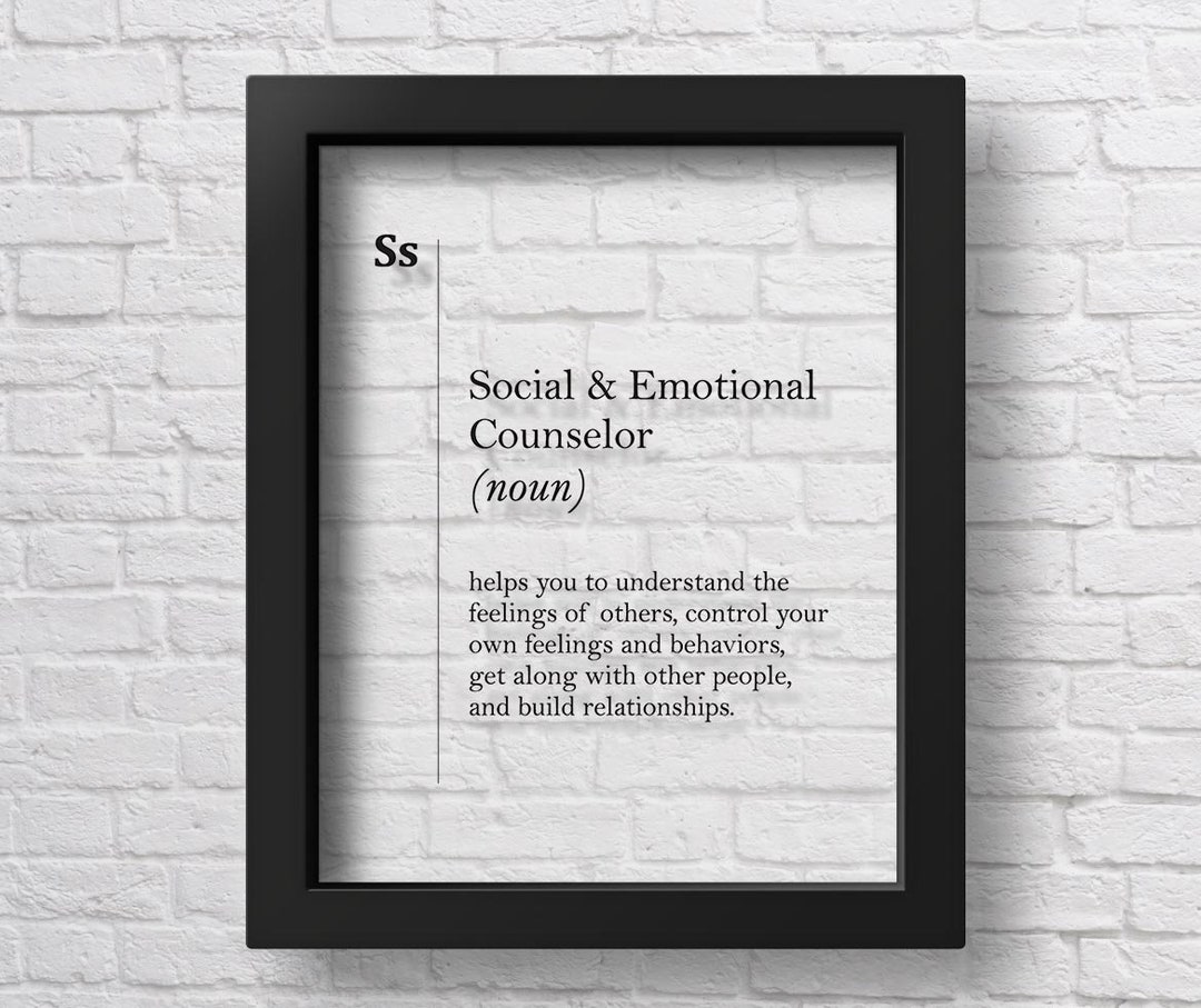TRANSPARENT Social & Emotional Counselor Poster College Coworker Gift ...