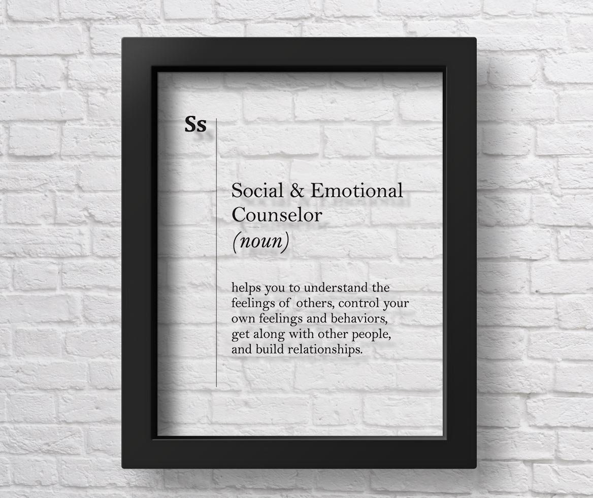 TRANSPARENT Social & Emotional Counselor Poster College Coworker Gift ...