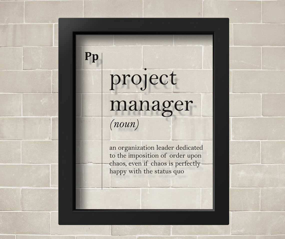 TRANSPARENT Project Manager Definition Print Gift for Coworker Boss ...