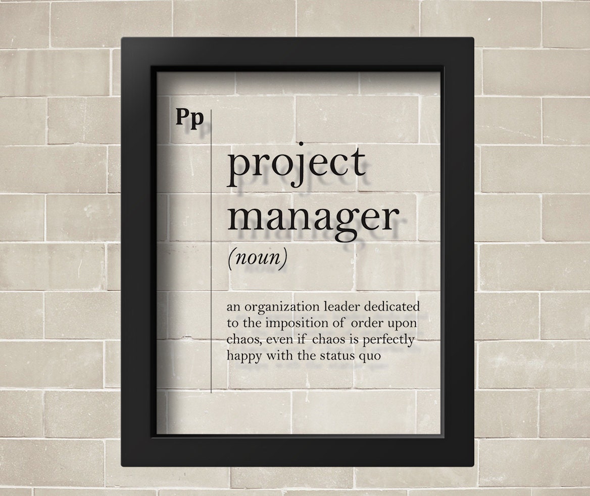 TRANSPARENT Project Manager Definition Print Gift for Coworker Boss ...