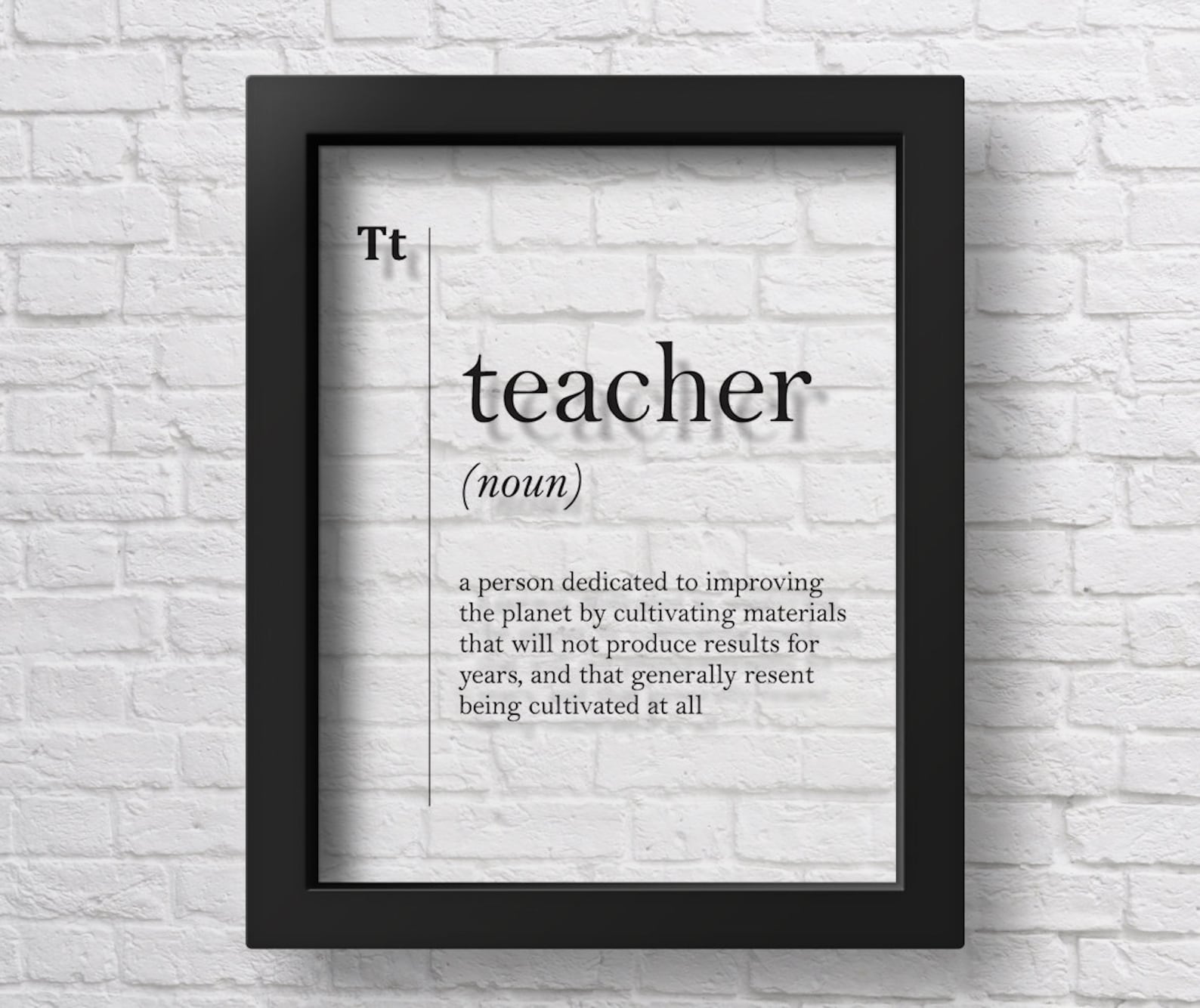 TRANSPARENT Teacher Funny Definition Poster Gift for College Coworker ...