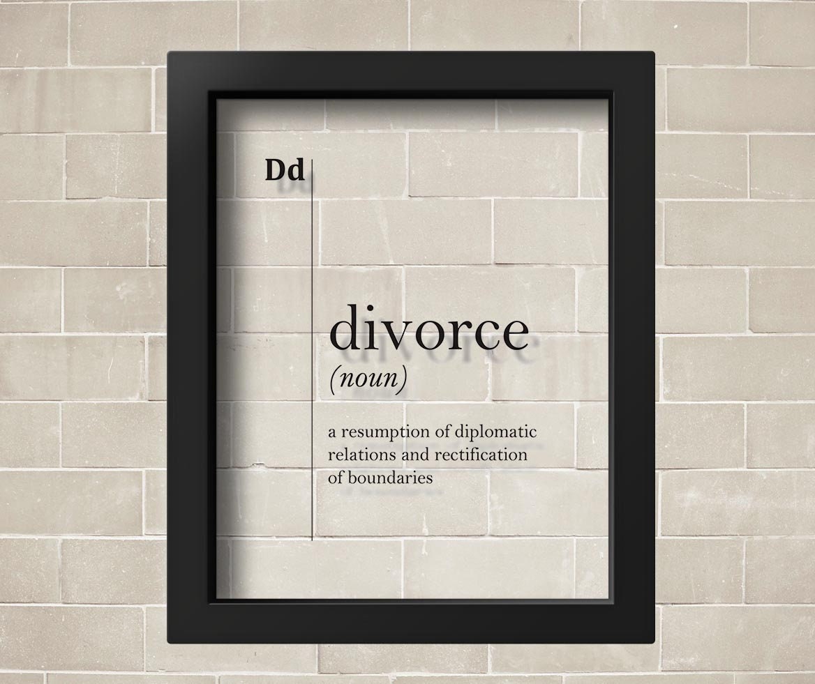 TRANSPARENT Divorce Definition Print Funny Divorce Lawyer Office Decor ...