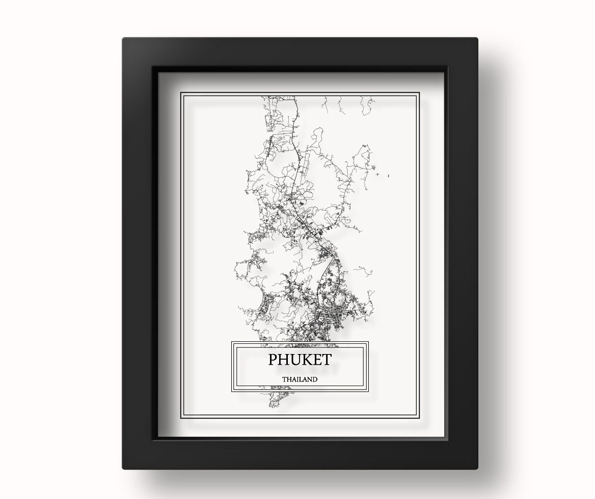 TRANSPARENT Phuket City Map Detailed Phuket Map Phuket Wall Art Phuket ...