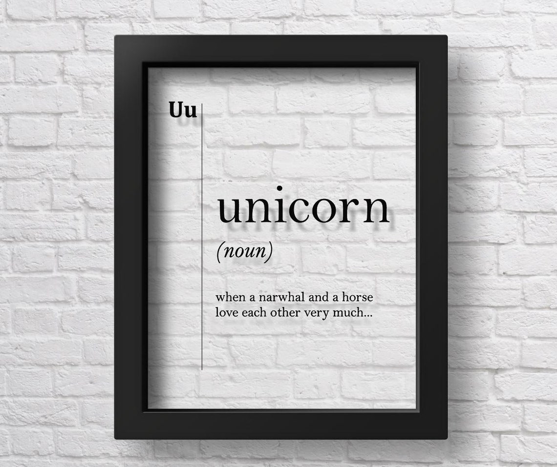 TRANSPARENT Unicorn Definition Poster Unicorn Gift Unicorn Quotes Funny ...
