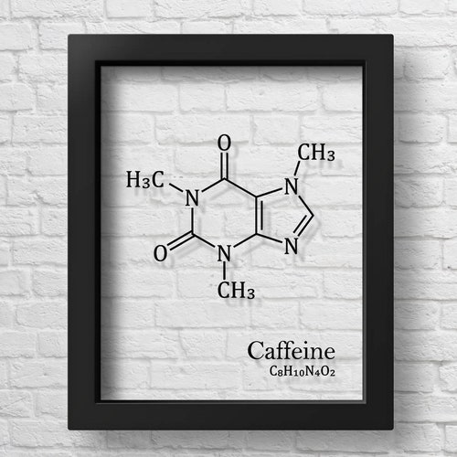 TRANSPARENT Caffeine Molecule Coffee Print Coffee Wall Art - Etsy