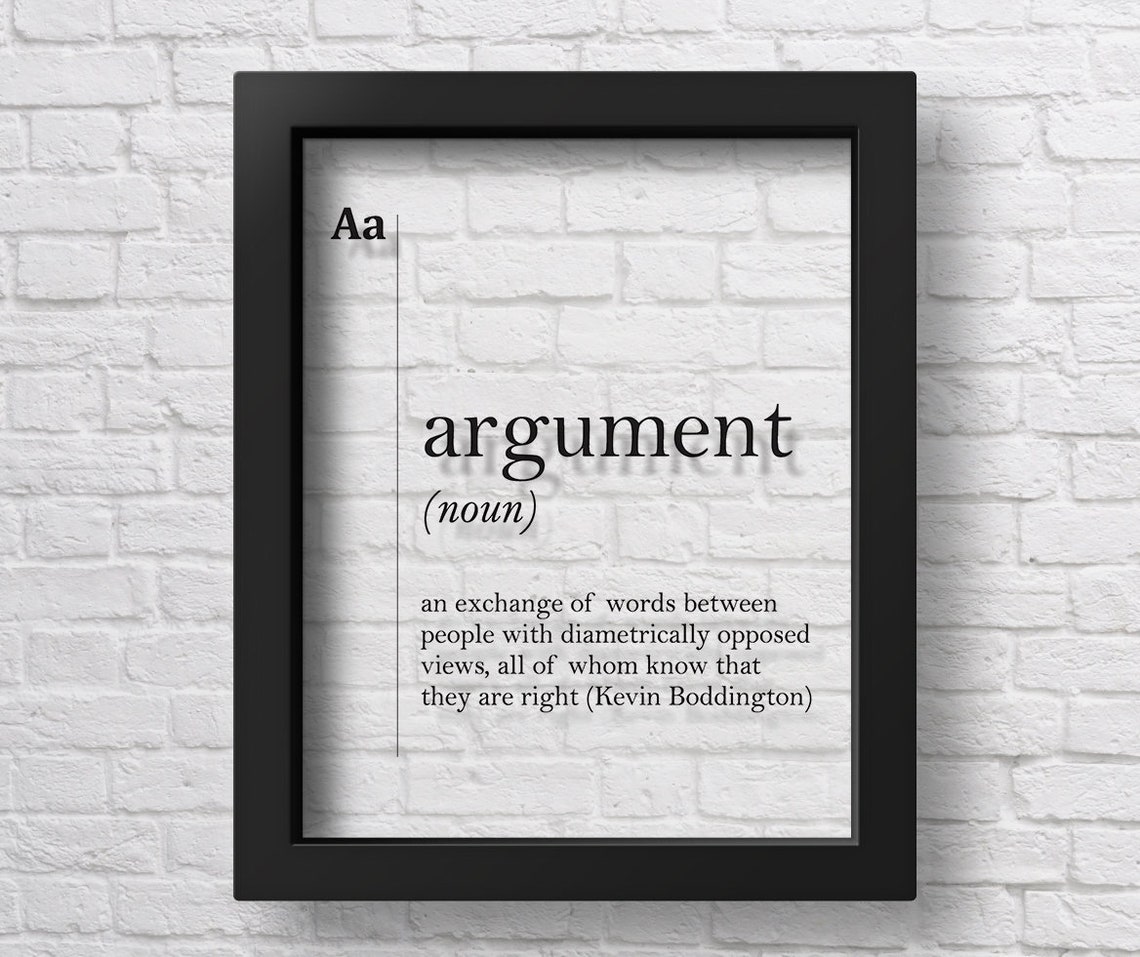 TRANSPARENT Argument Definition Print Argument Poster Office Wall Art ...