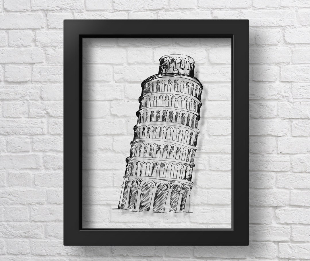 TRANSPARENT Leaning Tower of Pisa Poster Pisa Tower Print Italian Gift ...