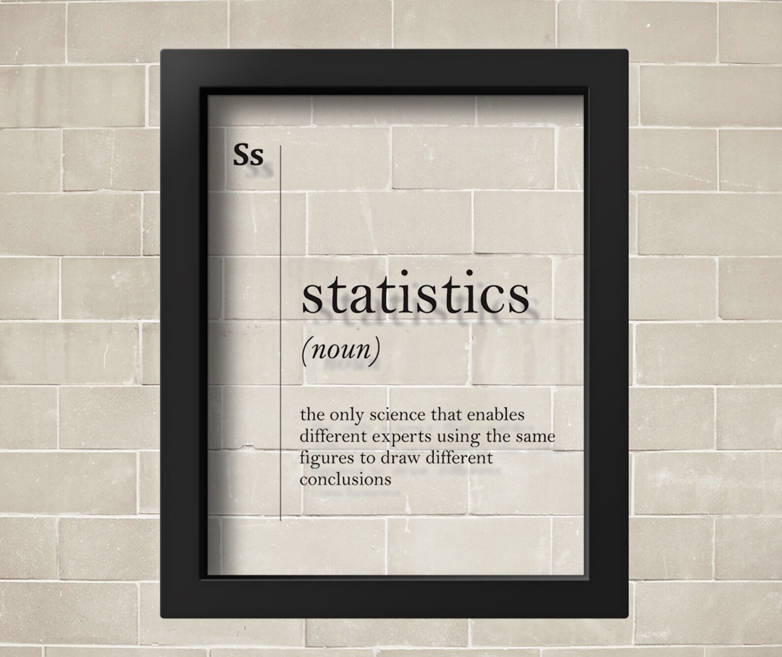 TRANSPARENT Statistics Definition Print Dictionary Gift Office Decor ...