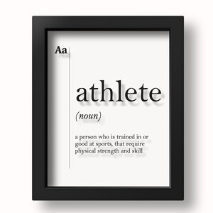 TRANSPARENT Athlete Definition Print Sports Fitness Gift Gym Decor ...