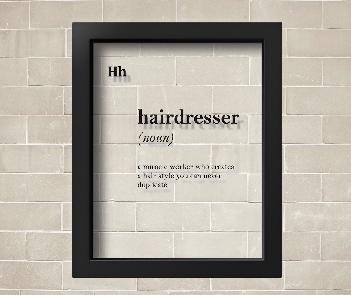 Transparent Hairdresser Definition Print Barber Gift for Stylist ...