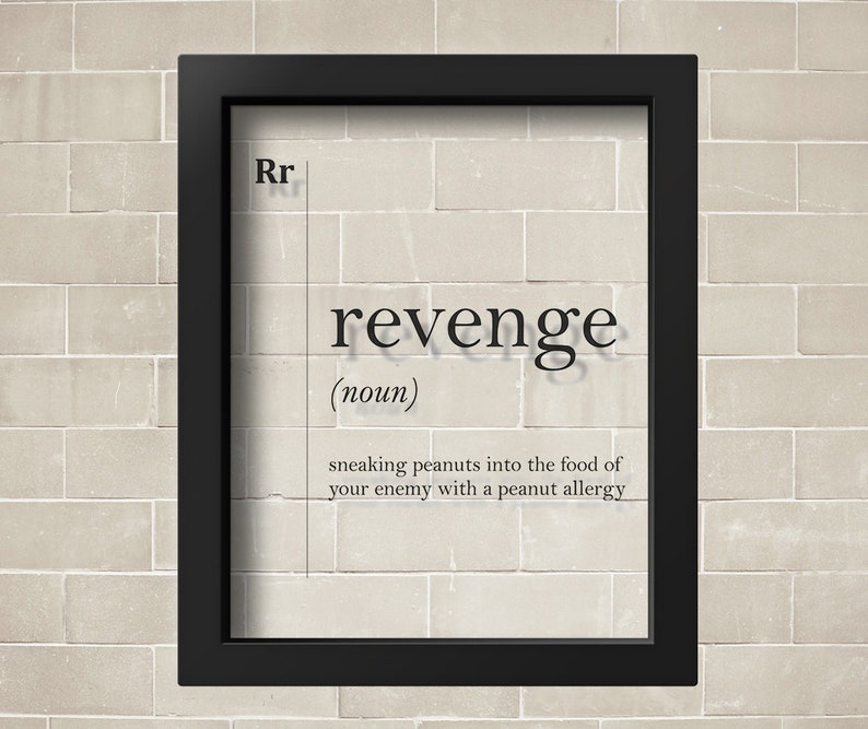 TRANSPARENT Revenge Definition Dorm Wall Art Print Funny Revenge Poster ...