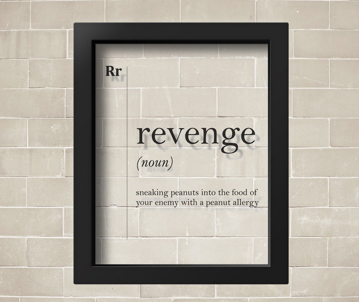 TRANSPARENT Revenge Definition Dorm Wall Art Print Funny Revenge Poster ...