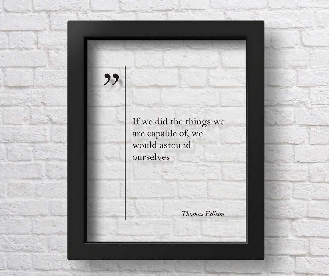 Transparent Thomas A. Edison Quote Motivational Wall Art Engineer Gift ...