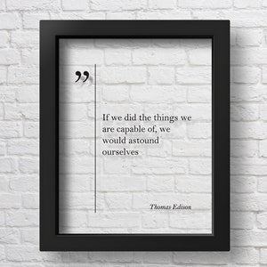 TRANSPARENT Thomas A. Edison Quote Motivational Wall Art Engineer Gift ...