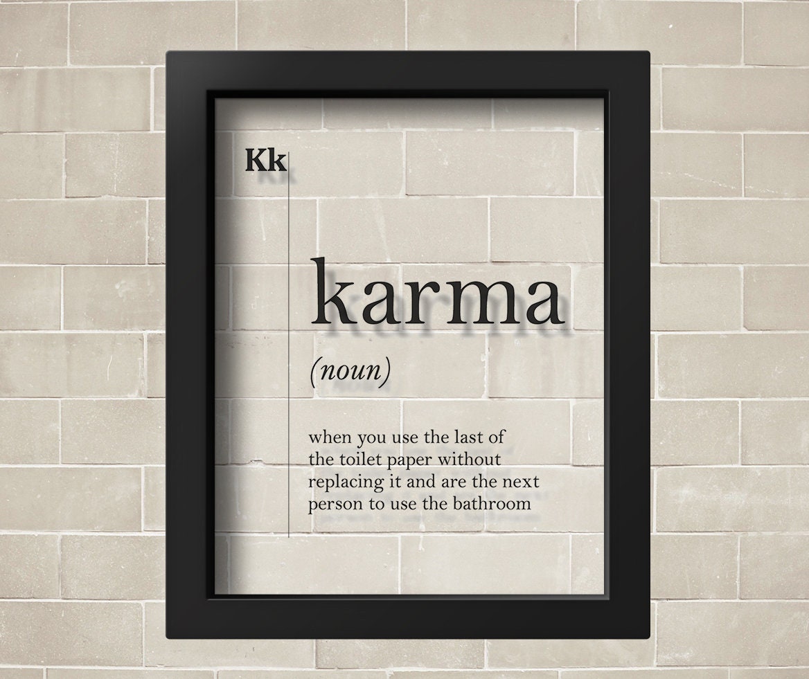 Transparent Karma Definition Print Karma Poster Bathroom Wall Decor ...