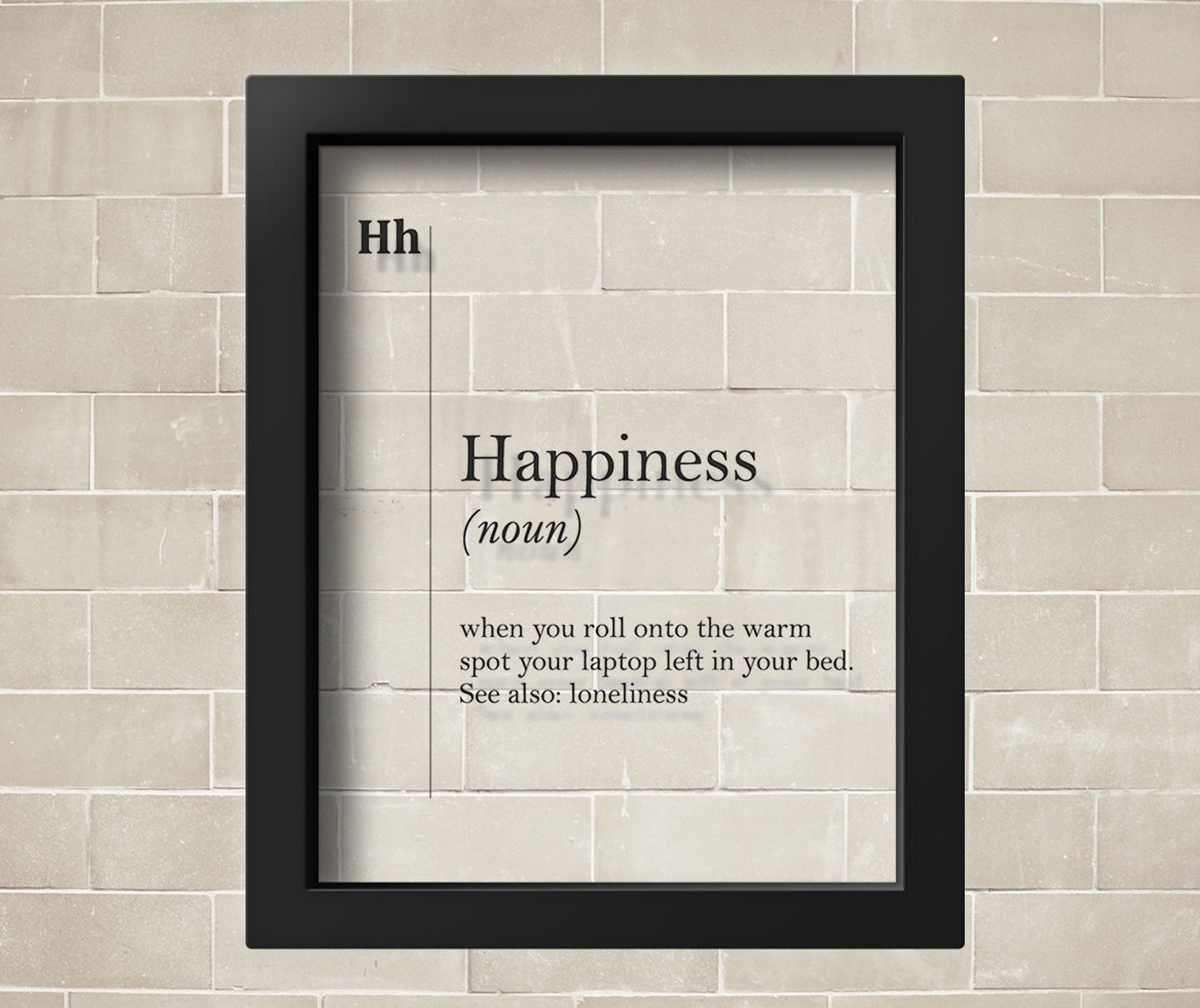 TRANSPARENT Happiness Definition Print Dorm Decor Dorm Print Funny ...