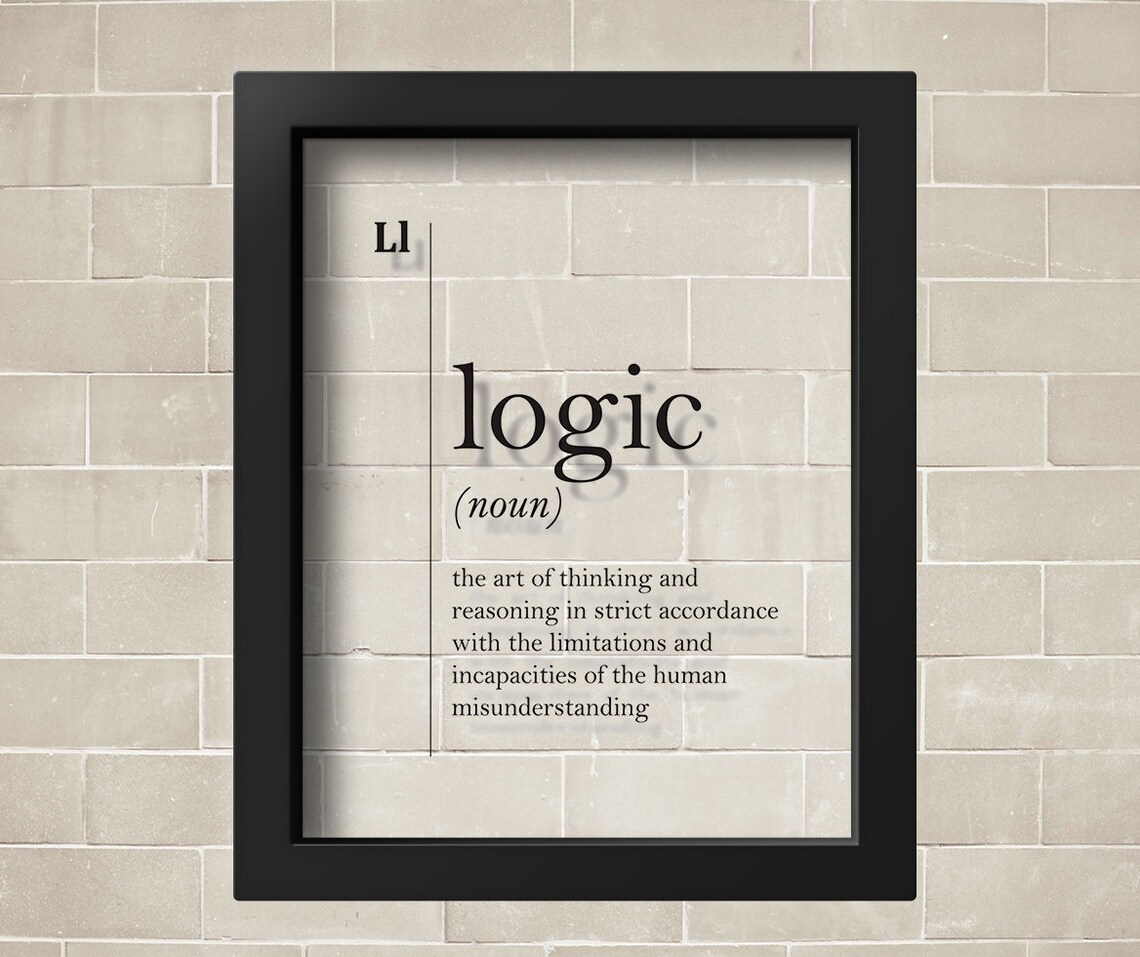 TRANSPARENT Logic Definition Print Logic Quote Logic Poster - Etsy