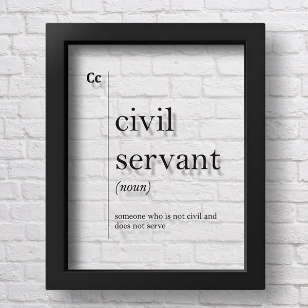 Civil Servant Definition Poster - Etsy