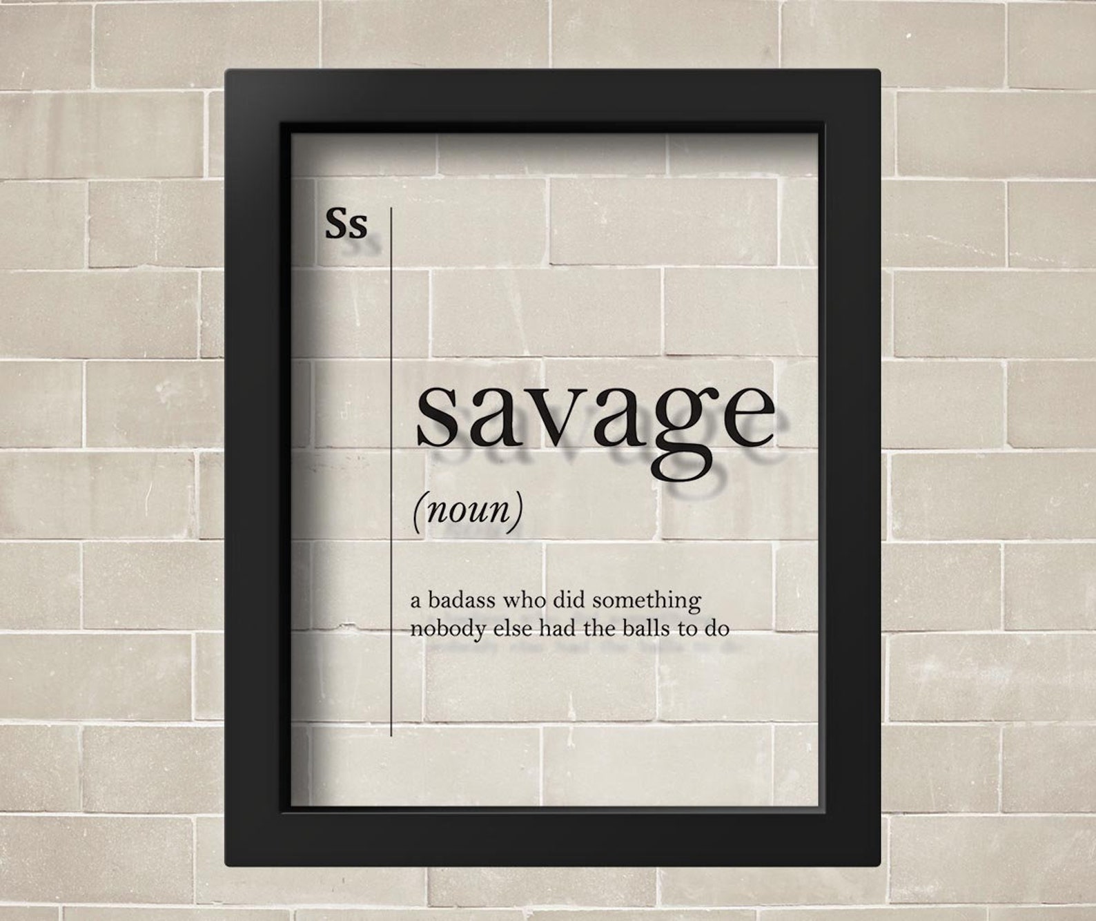 TRANSPARENT Savage Definition Print Dorm Wall Decor Office Decor Funny ...