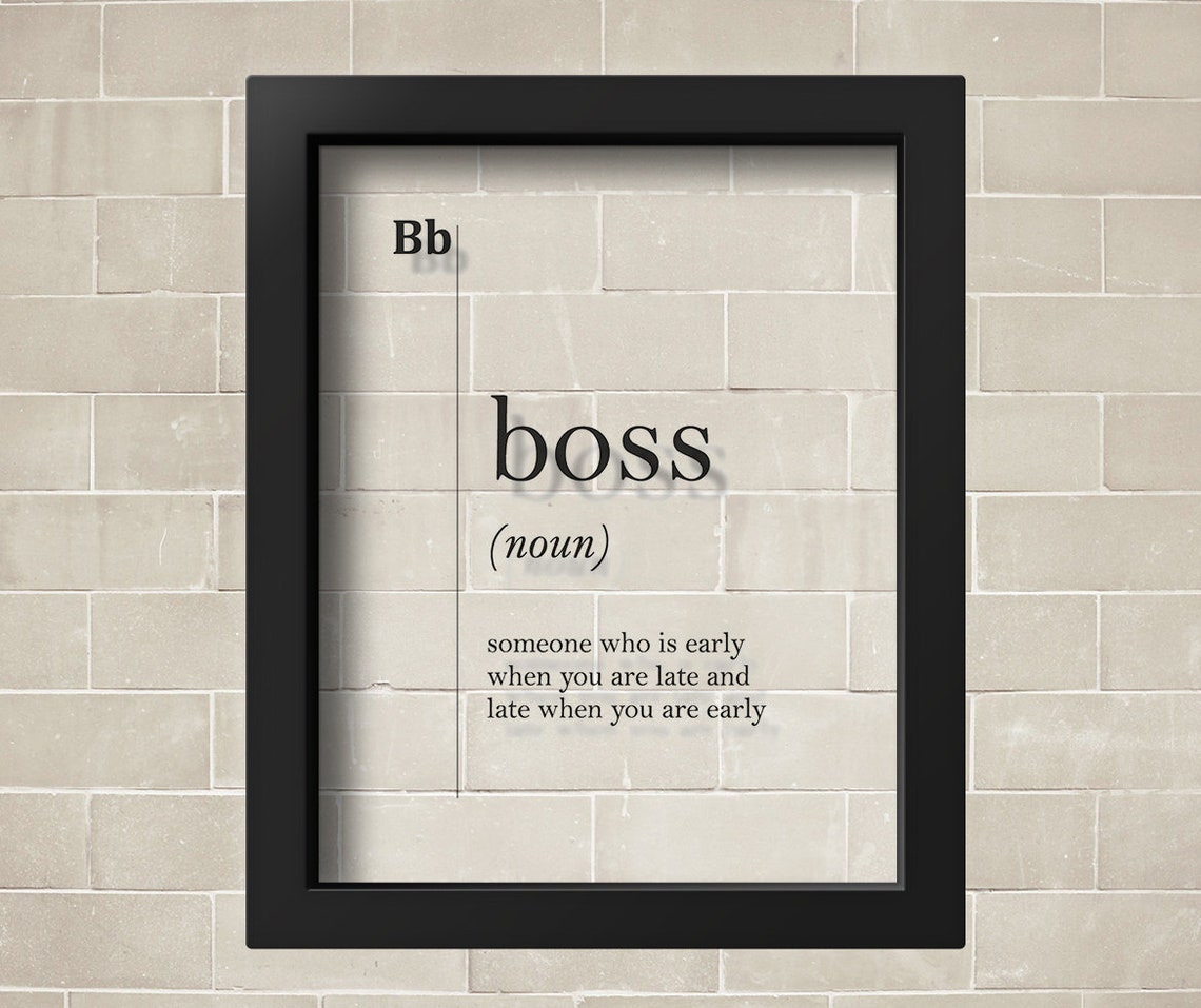 TRANSPARENT Boss Definition Poster Boss Gift Coworker Gift - Etsy