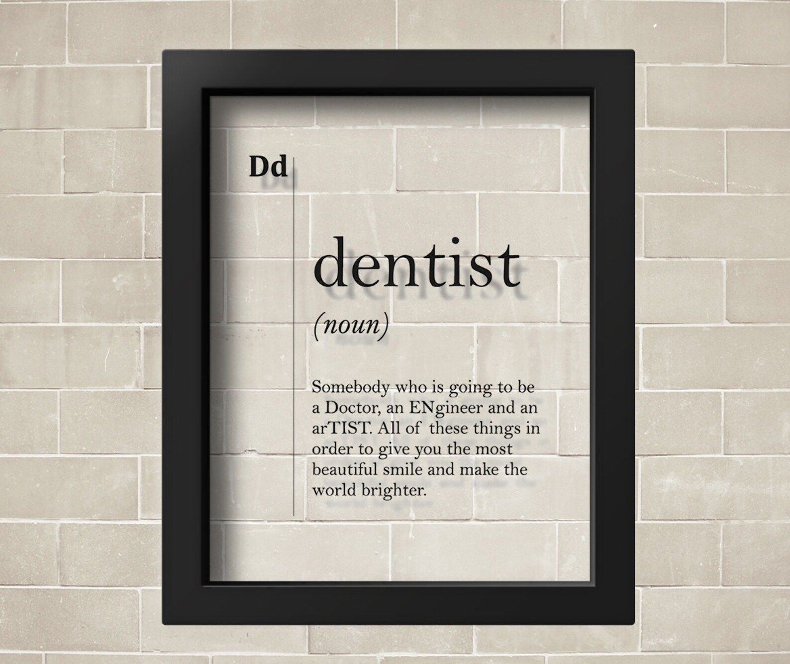 Dentist Definition Acrylic Glass Poster, Dental Office Decor ...