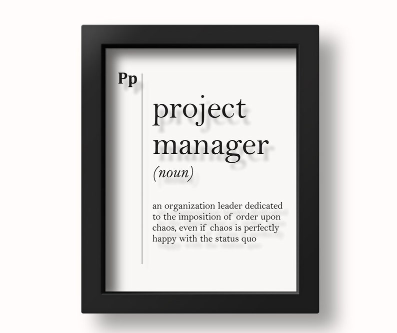 TRANSPARENT Project Manager Definition Print Gift for Coworker | Etsy