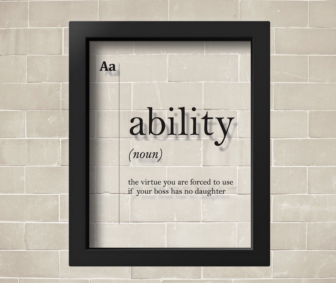 TRANSPARENT Ability Definition Graduate Gift Coworker Gift Office Decor ...