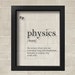 TRANSPARENT Physics Definition Poster Science Gift Funny Physics ...