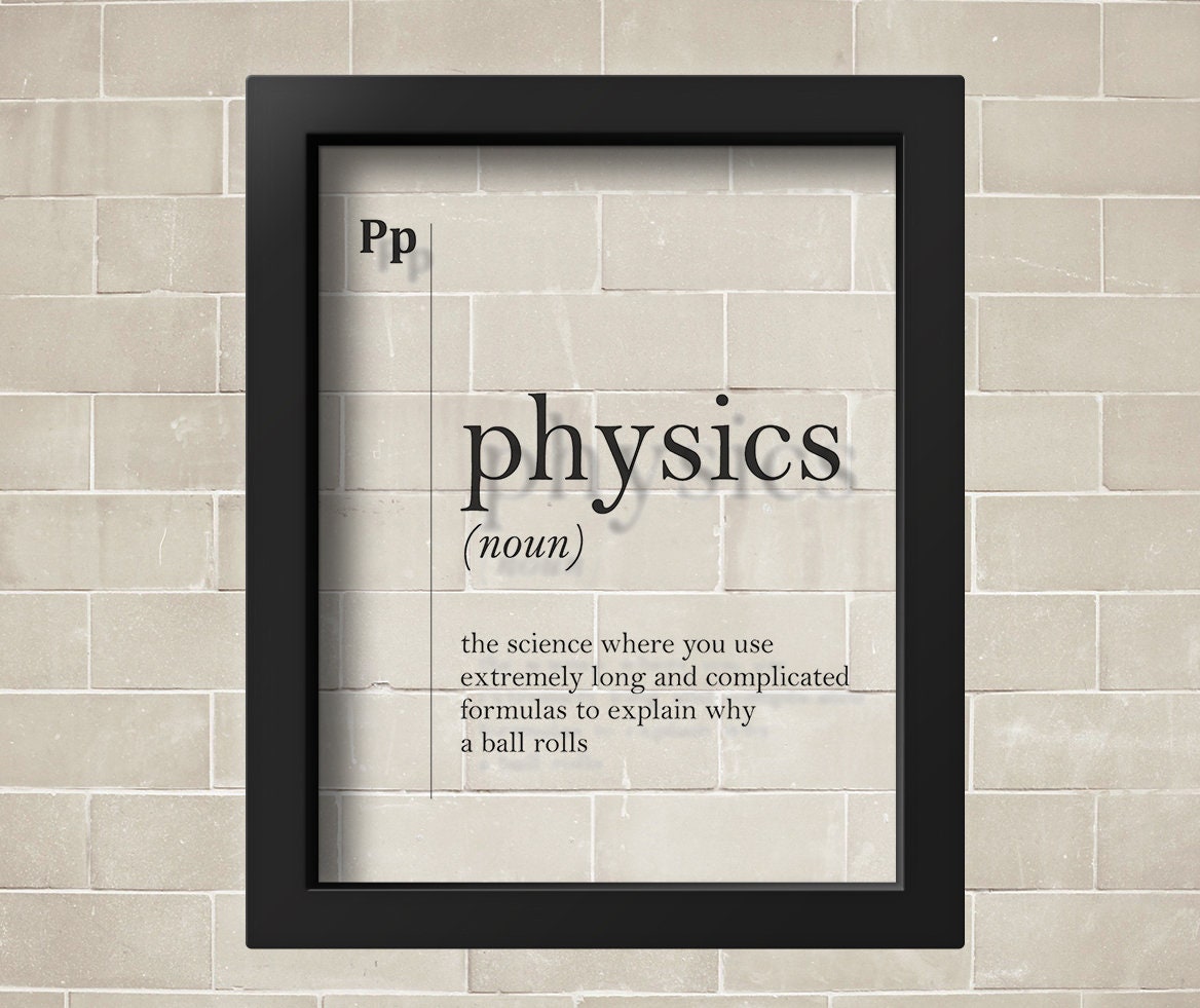 TRANSPARENT Physics Definition Poster Science Gift Funny Physics ...